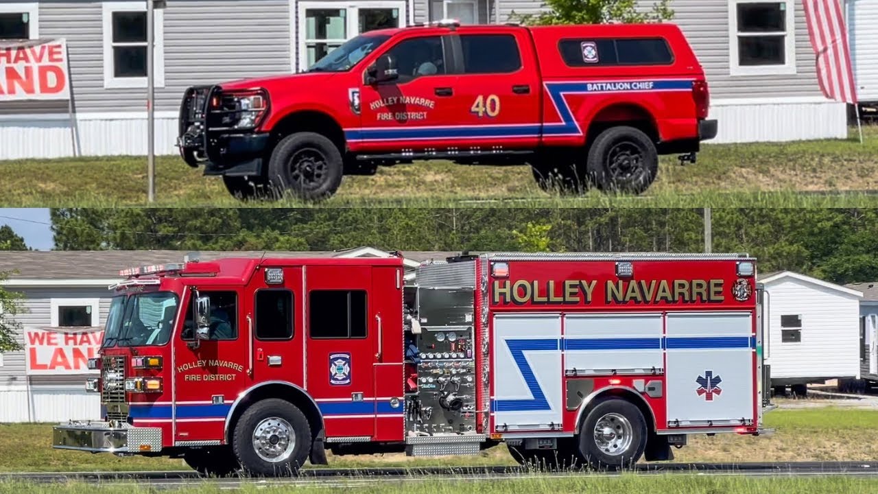 Holley Navarre Engine 45, Battalion 45 Responding - YouTube