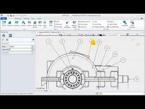 ZW3D Tutorial of 2D Sheet 6 Create and Edit BOM Table - YouTube