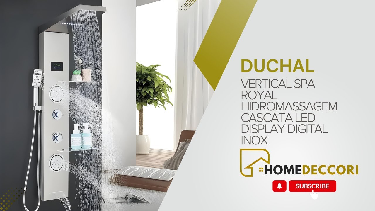 Ducha Vertical Spa Royal Hidromassagem Cascata Led Display Digital Inox ...