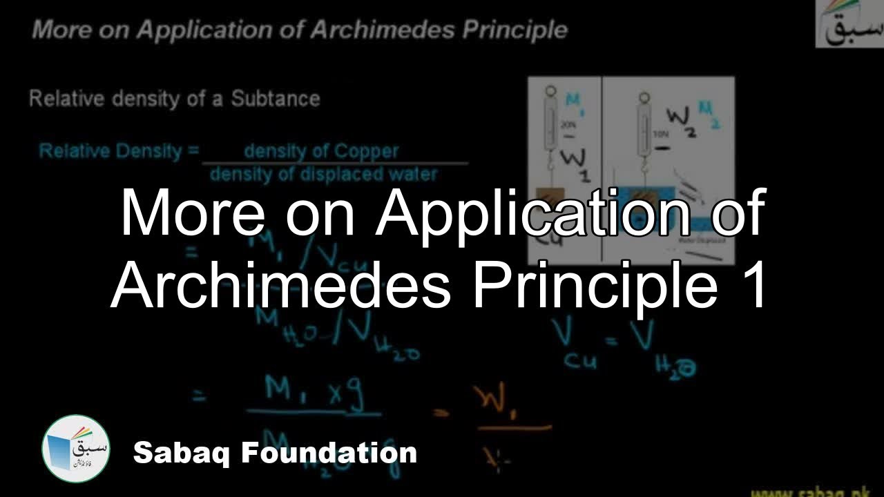 More on Application of Archimedes Principle 1, Physics Lecture | Sabaq ...