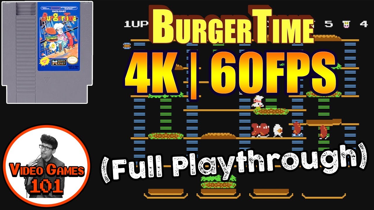 BurgerTime NES Playthrough | 4K 60FPS | Video Games 101 - YouTube