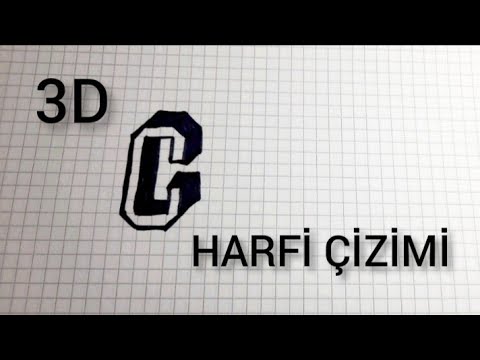 3D C HARFİ ÇİZİMİ #3 3D C HARFİ