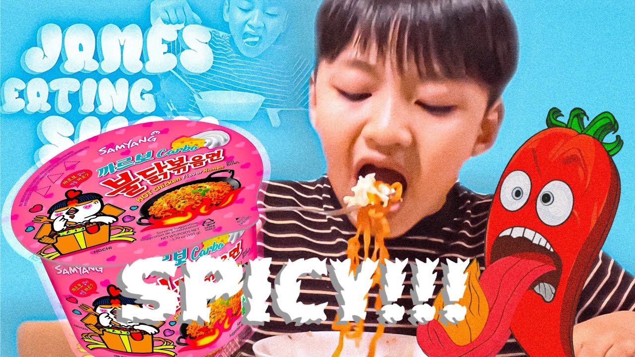 SPICY PINK BUDAK NOODLES EATING WITH [ James Wah ] - YouTube
