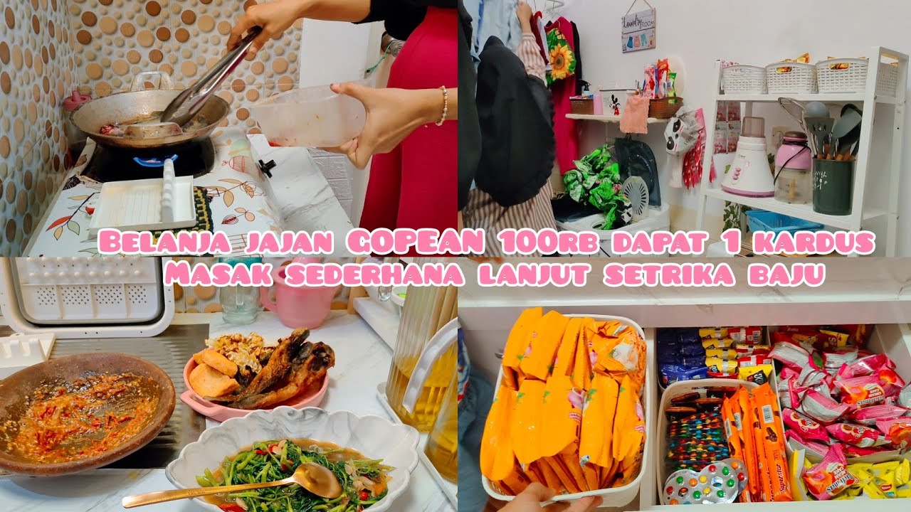 BELANJA JAJAN GOPEAN 100RB DAPAT 1 KARDUS | MASAK | SETRIKA BAJU - YouTube