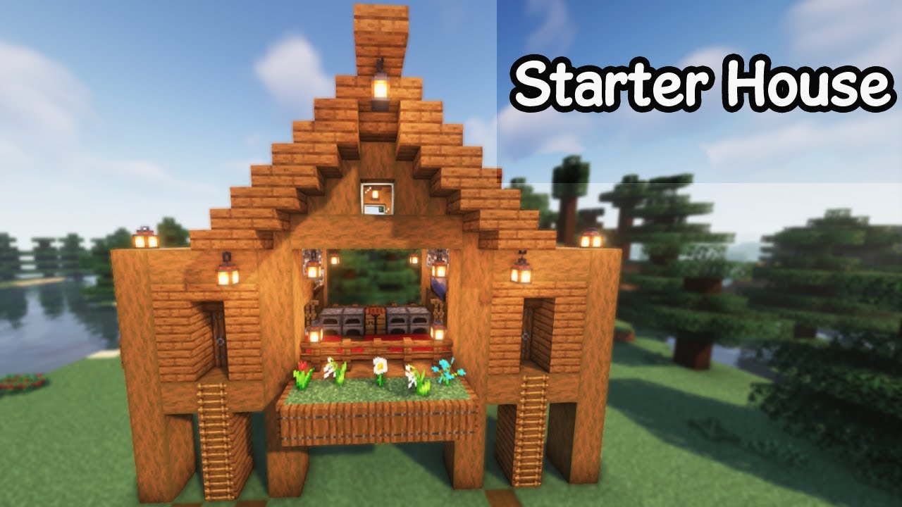 Minecraft : How to Build a Starter Survival House - YouTube