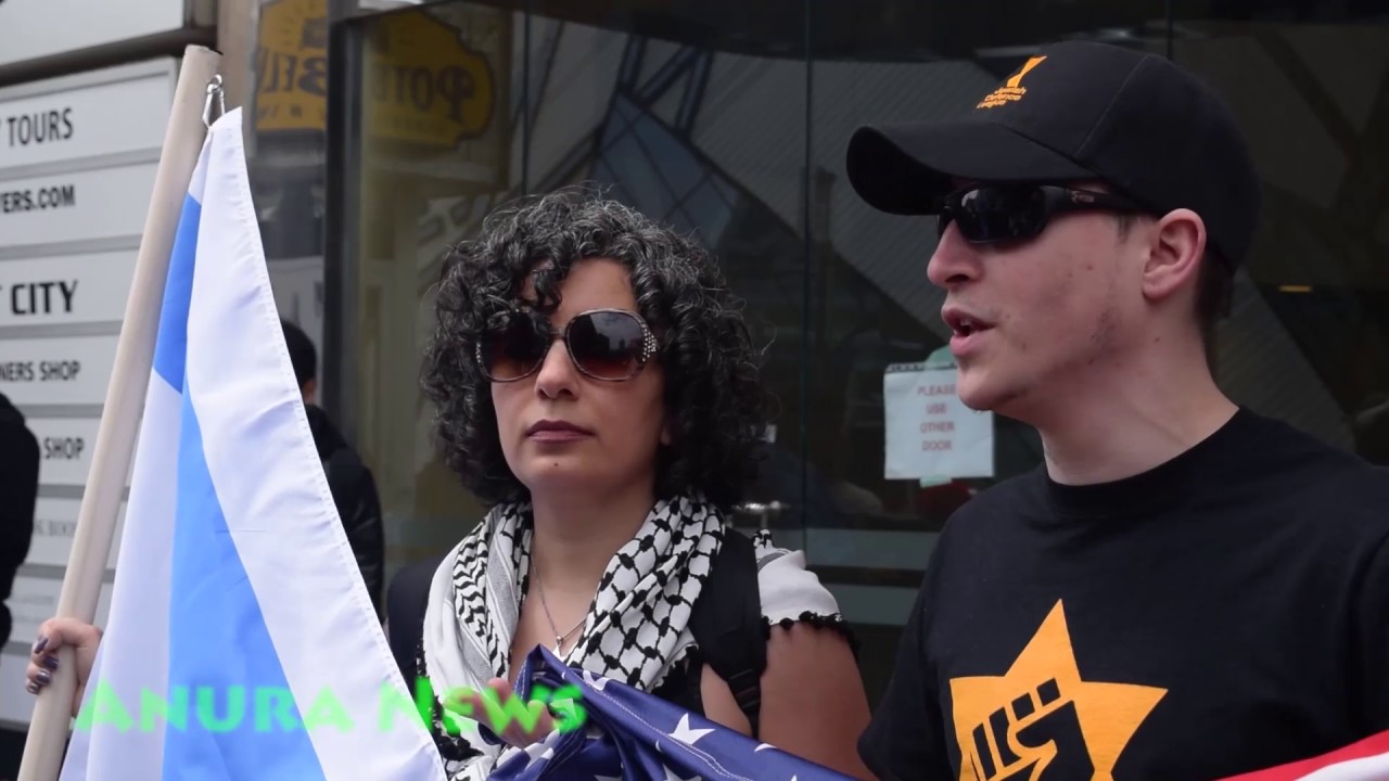 Sandra Solomon speaks at JDL counter protest outside Consulate General ...