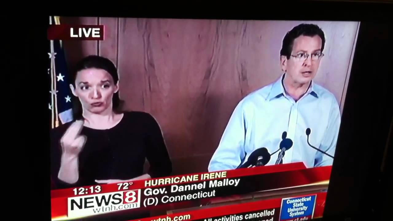 Entertaining Signer at Press Conference - YouTube