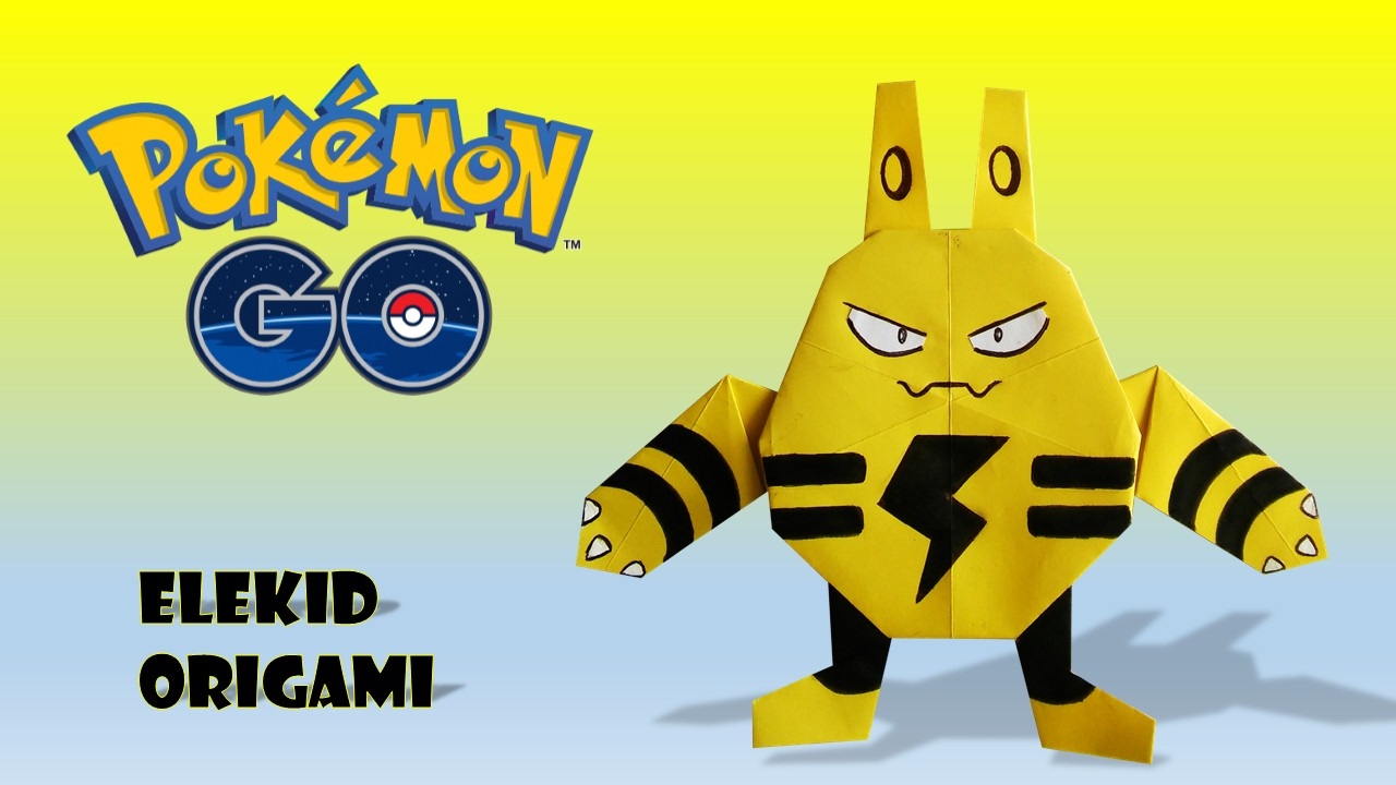 POKEMON GO - Origami ELEKID Tutorial DIY origami how to make origami ...