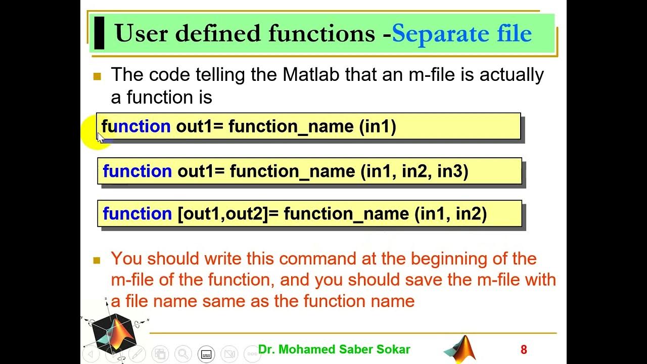 Session09 Introduction to Matlab Function Part II (In Arabic بالعربي ...