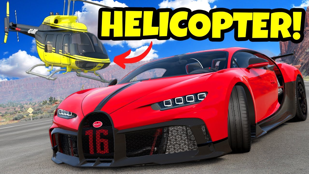 Bugatti Police Chase with a HELICOPTER in BeamNG Drive Mods Multiplayer ...