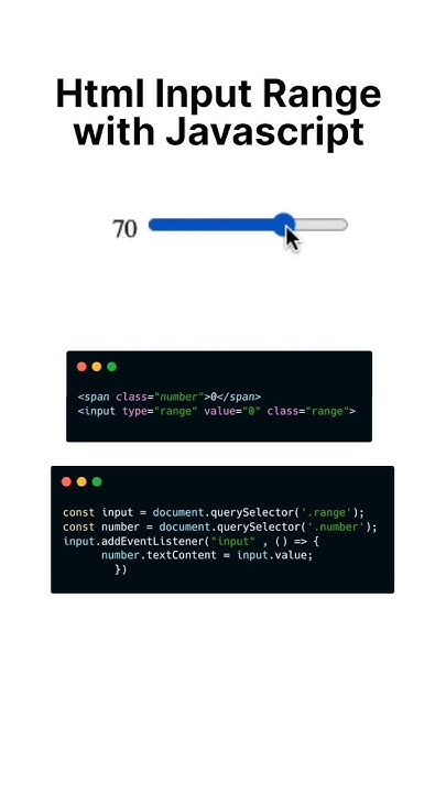 👨‍💻input Range With Javascript 👨‍💻shorts Javascript Viral Youtube