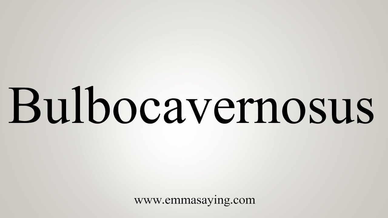 How To Say Bulbocavernosus - YouTube