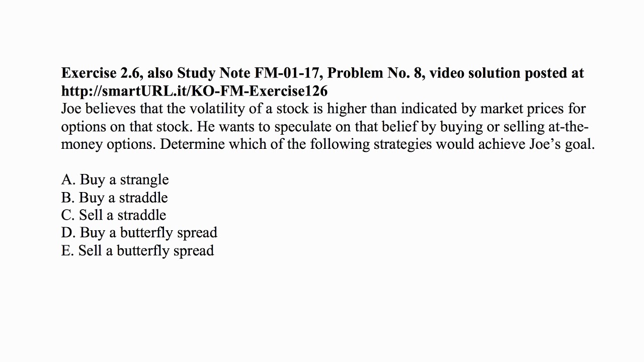 Exam MFE exercise for December 21, 2017 - YouTube