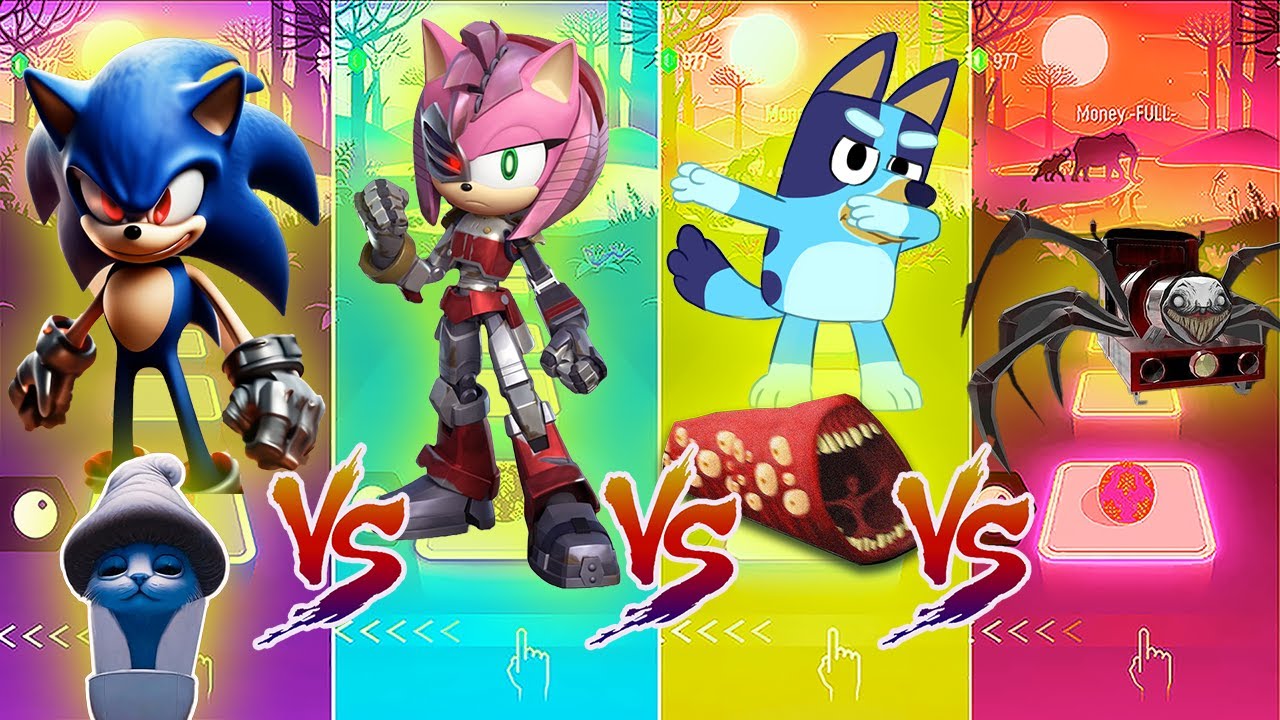 Sonic EXE vs Skibidi SmurfCat vs Sonic Rusty Rose vs Train Eater Bluey ...
