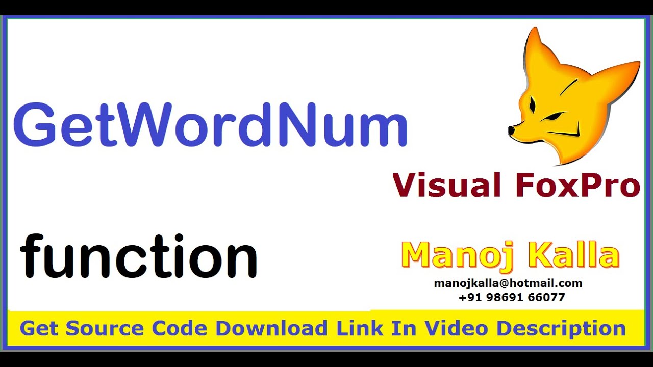 vfp getwordnum | get word by position in visual foxpro | get word by number position visual ...
