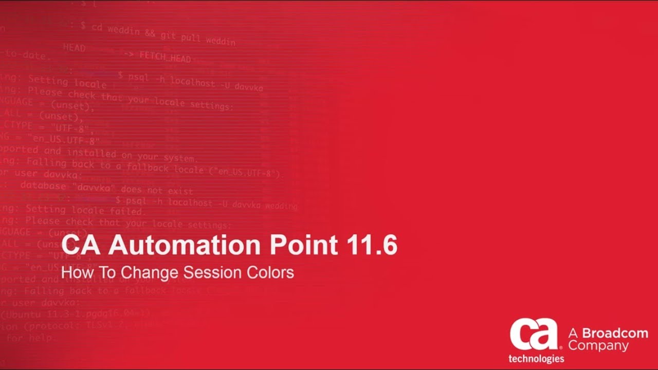 CA Automation Point 11.6: How to Change Session Colors - YouTube