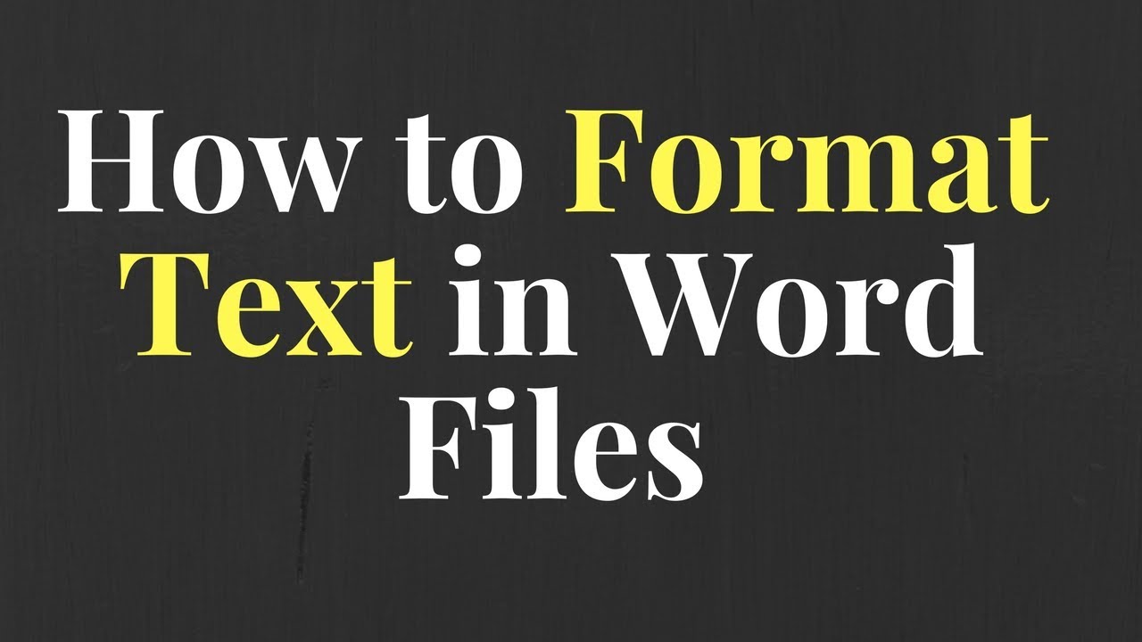 🤔 How to Format Text in Word Files 🗃️ - YouTube