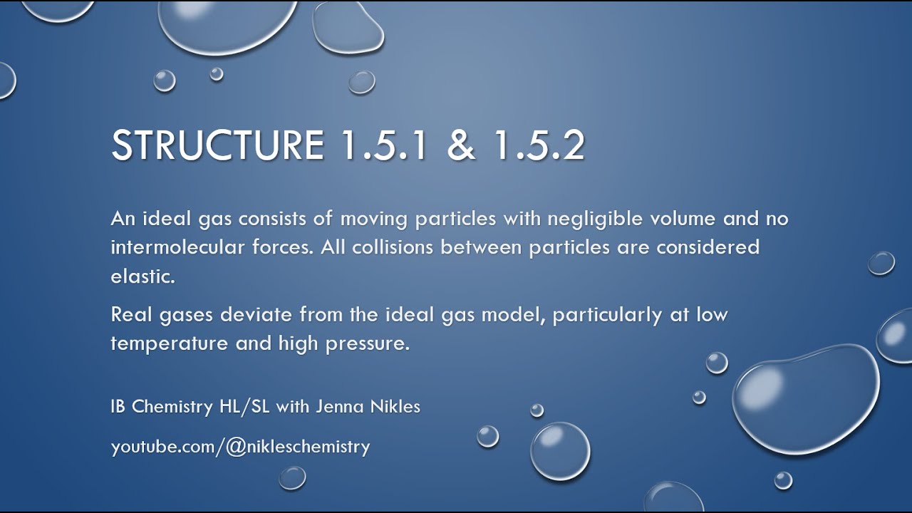 IB Chemistry SL/HL - Structure 1.5.1 & 1.5.2 - Ideal Gas Model and Real ...