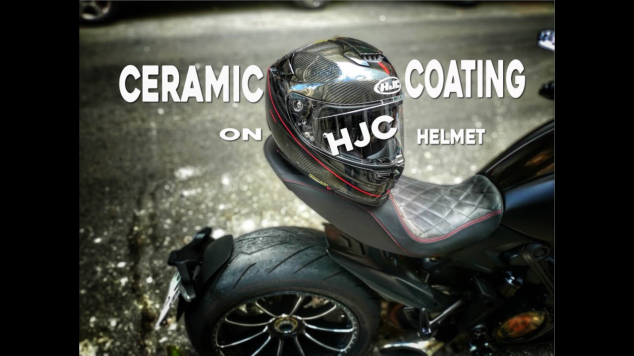 Ceramic coating on a HJC Carbon helmet - YouTube