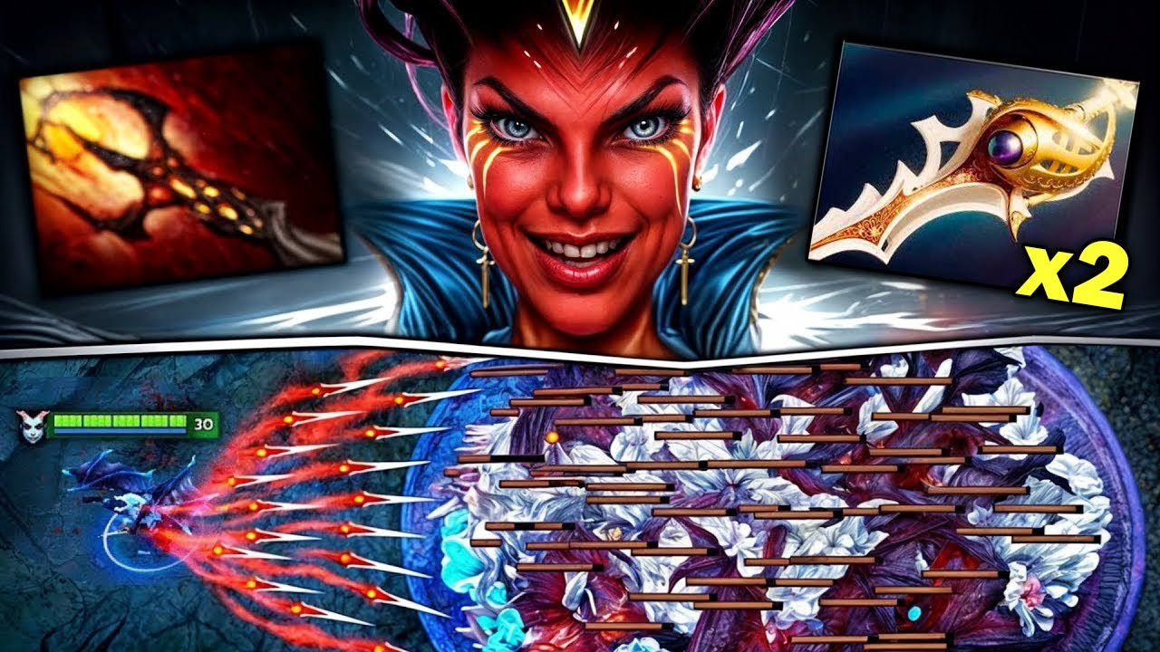 Instant Death Combo🔥🔥🔥55Kills Queen of Pain x2 Divine Rapier + Dagon ...
