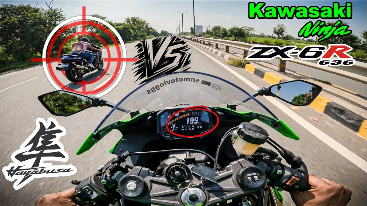 Kawasaki ZX6R Vs Hayabusha Gen 1 ( Drag Race ) @snmotovloggs - YouTube