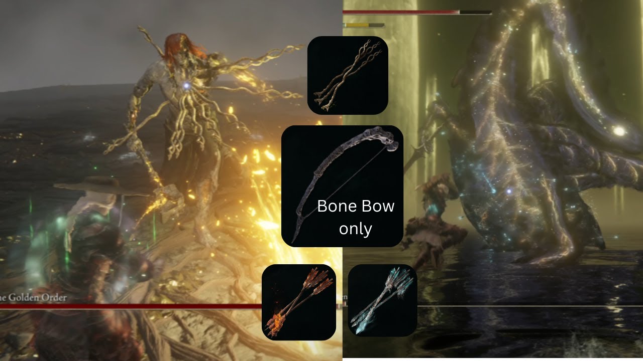 Bone Bow only vs Radagon & Elden Beast (Elden Ring DLC weapon) - YouTube