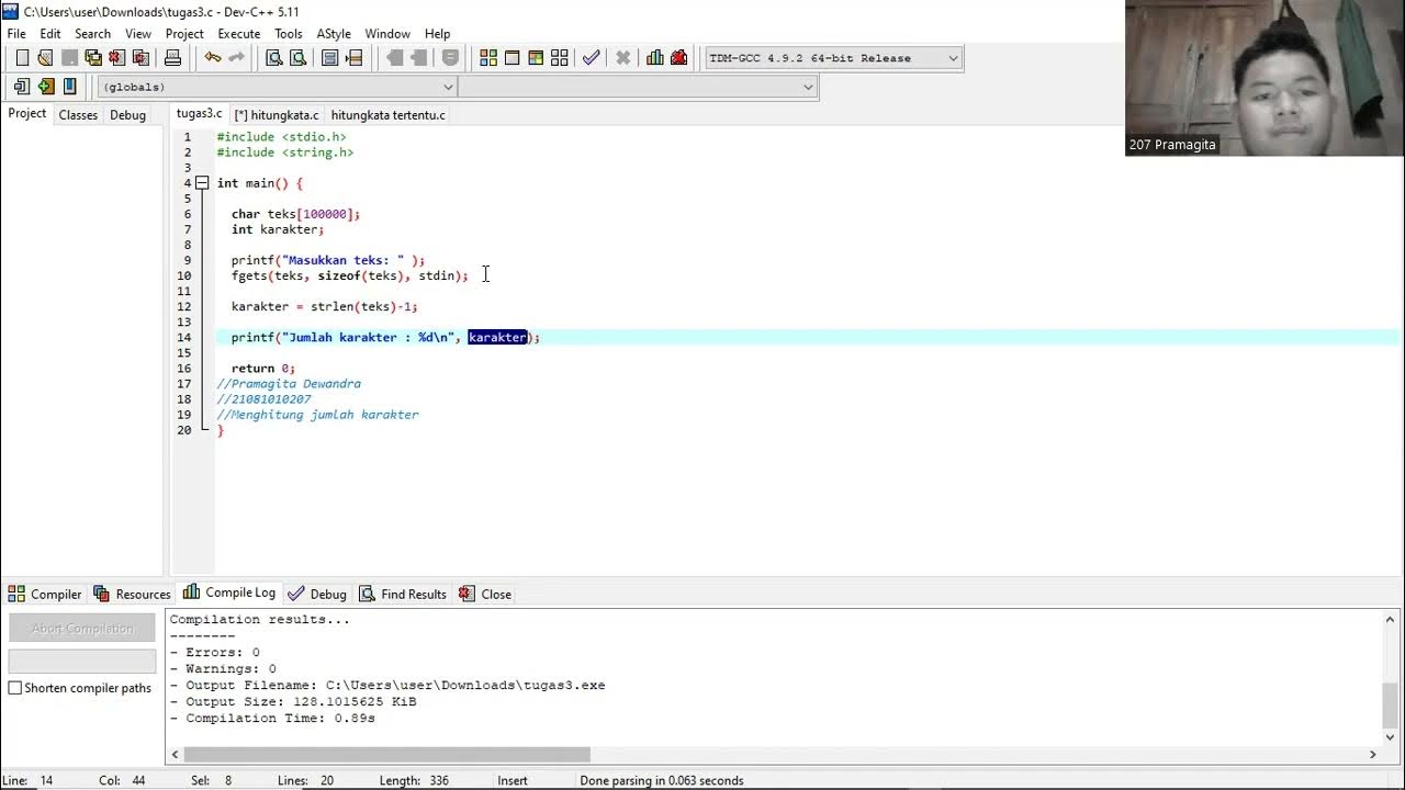 Membuat program penghitung jumlah kata dan penghitung jumlah karakter ...