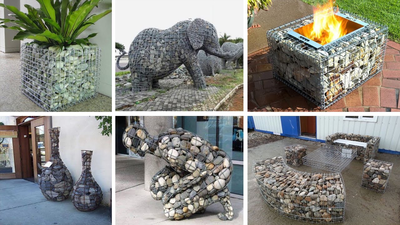 Modern garden furniture with gabion basket. | Outdoor gardens design ...