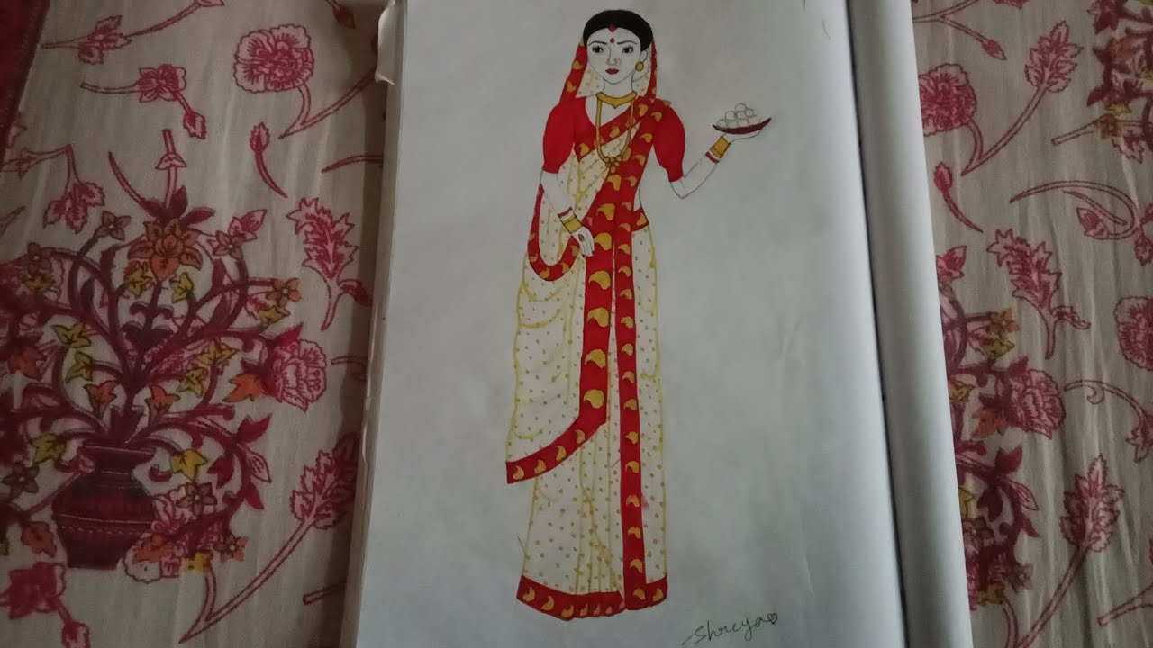 How to draw a bengali girl|Draw a beautiful bong girl - YouTube