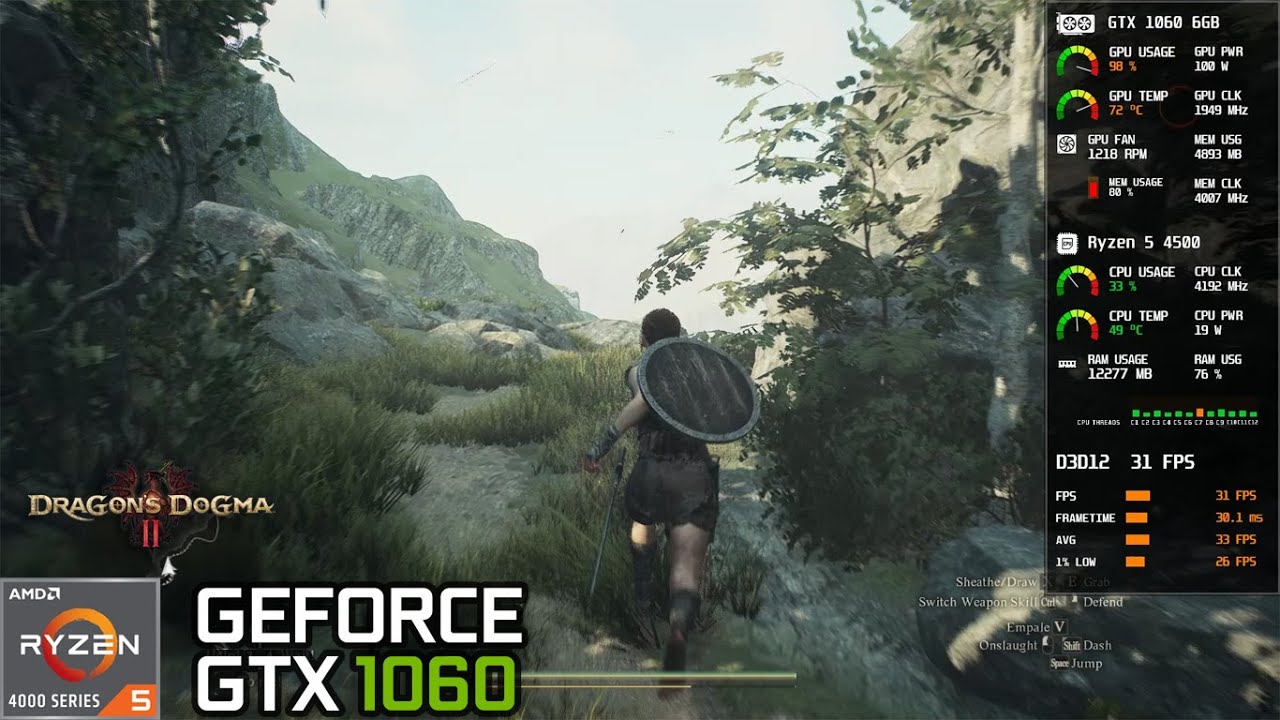 Dragon's Dogma 2 (Debug Build) | GTX 1060 6GB + Ryzen 5 4500 - YouTube