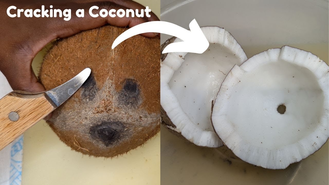Do it this way | breaking a coconut and removing coconut meat - YouTube