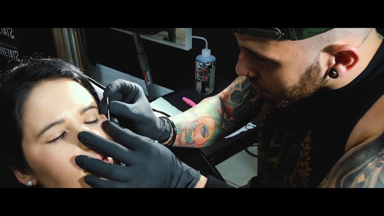 Dermal piercings - Alexei & Geidys - YouTube