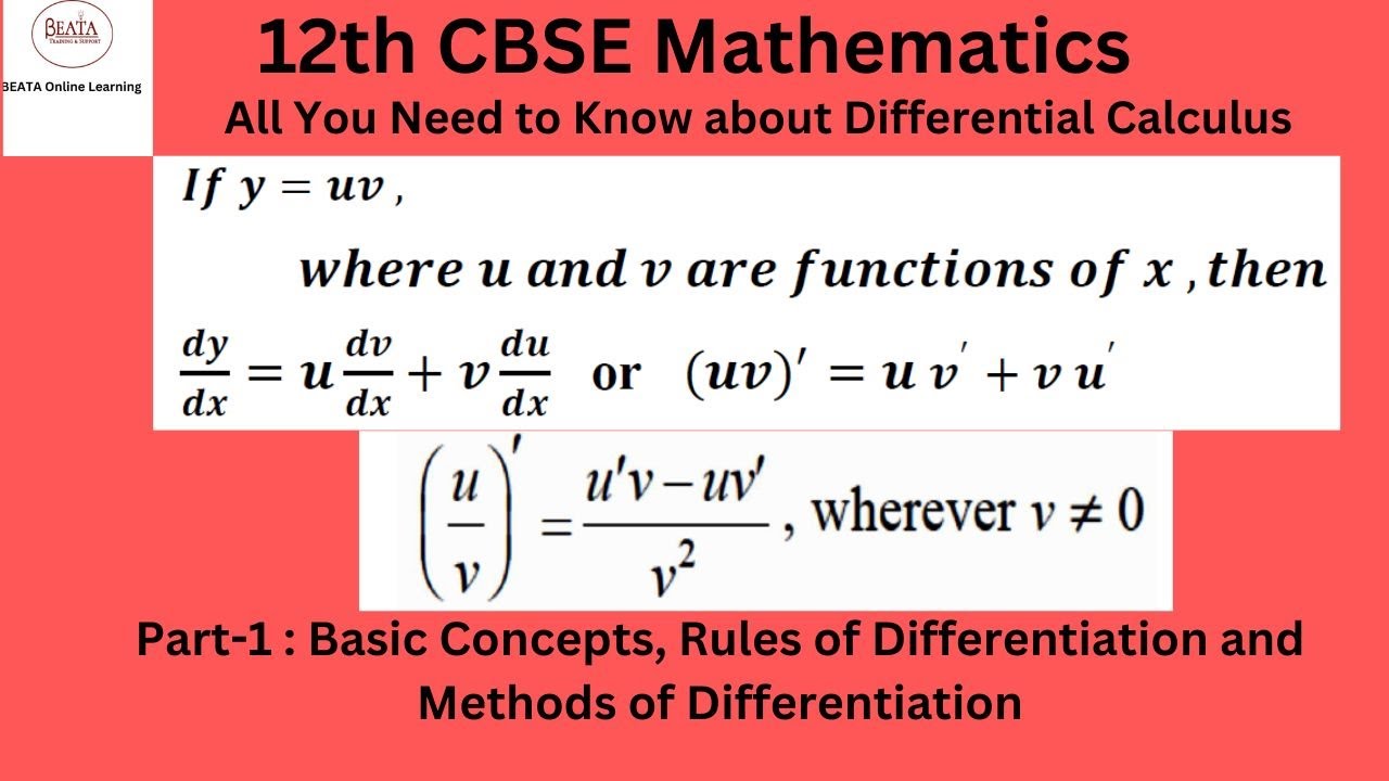 All You Need To Know About Differential Calculus. Basic Concepts and ...
