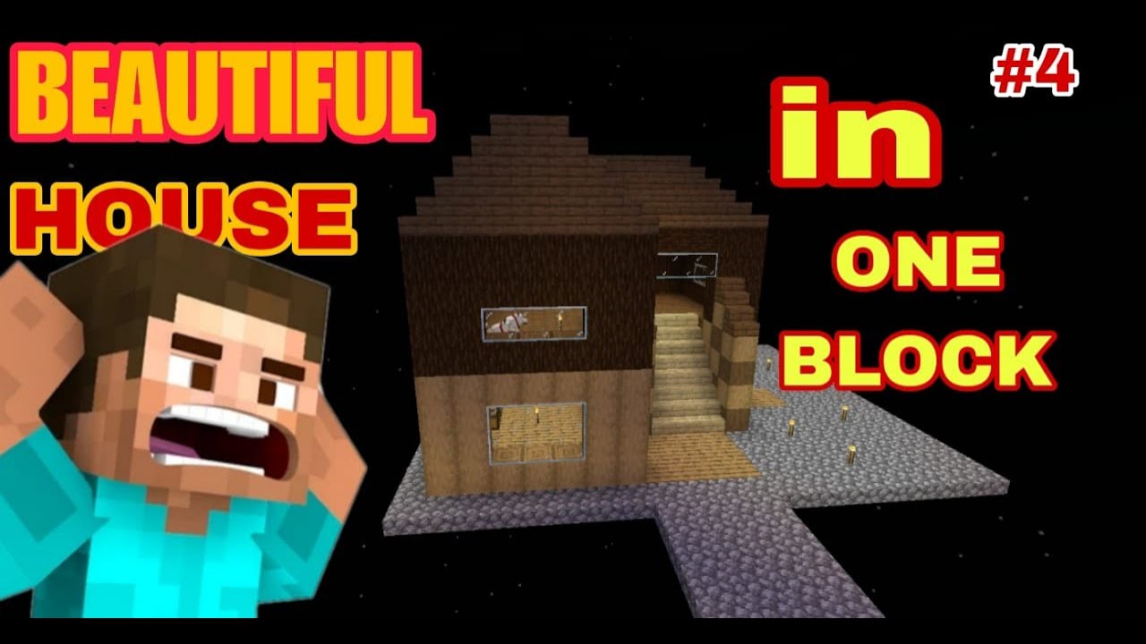 I completed my HOUSE and DECORATED in one block minecraft #minecraft # ...