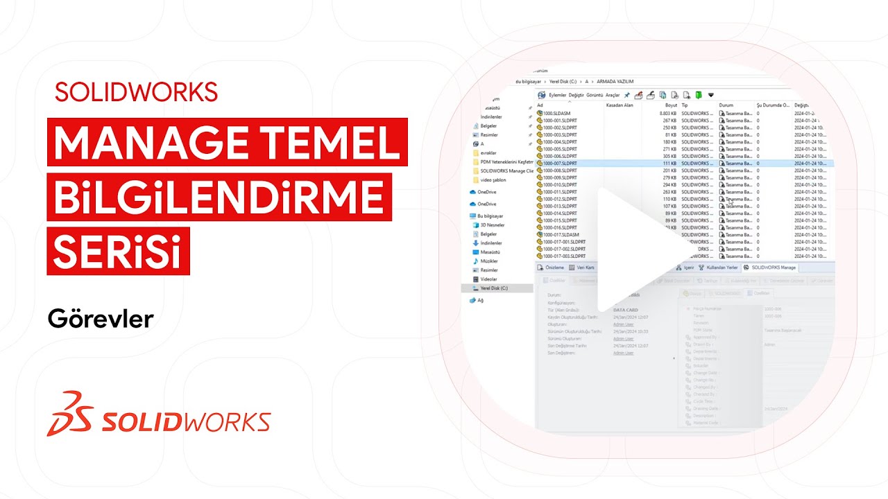 SOLIDWORKS Manage Temel Bilgilendirme Serisi | Görevler #3 - YouTube