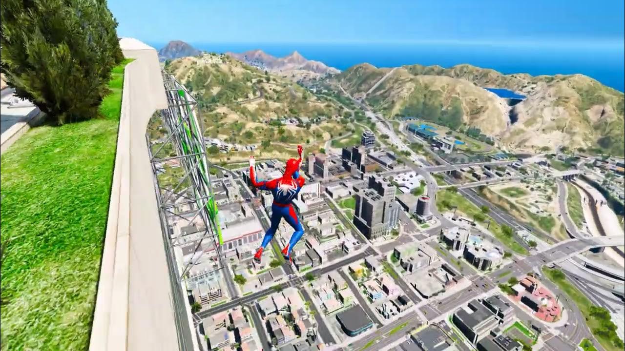 GTA 5 Epic Ragdoll GREEN SPIDERMAN VS RED MINION VS GREEN HULK ...