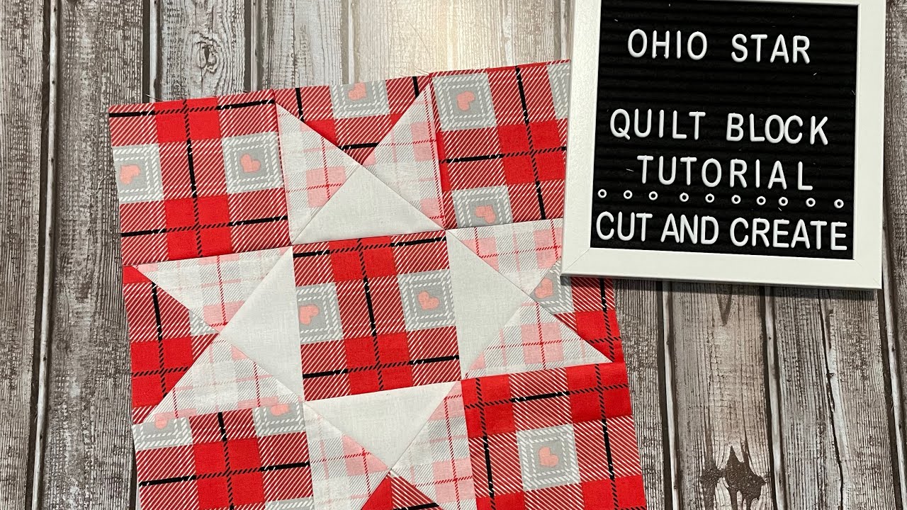 Ohio star quilt block tutorial - YouTube