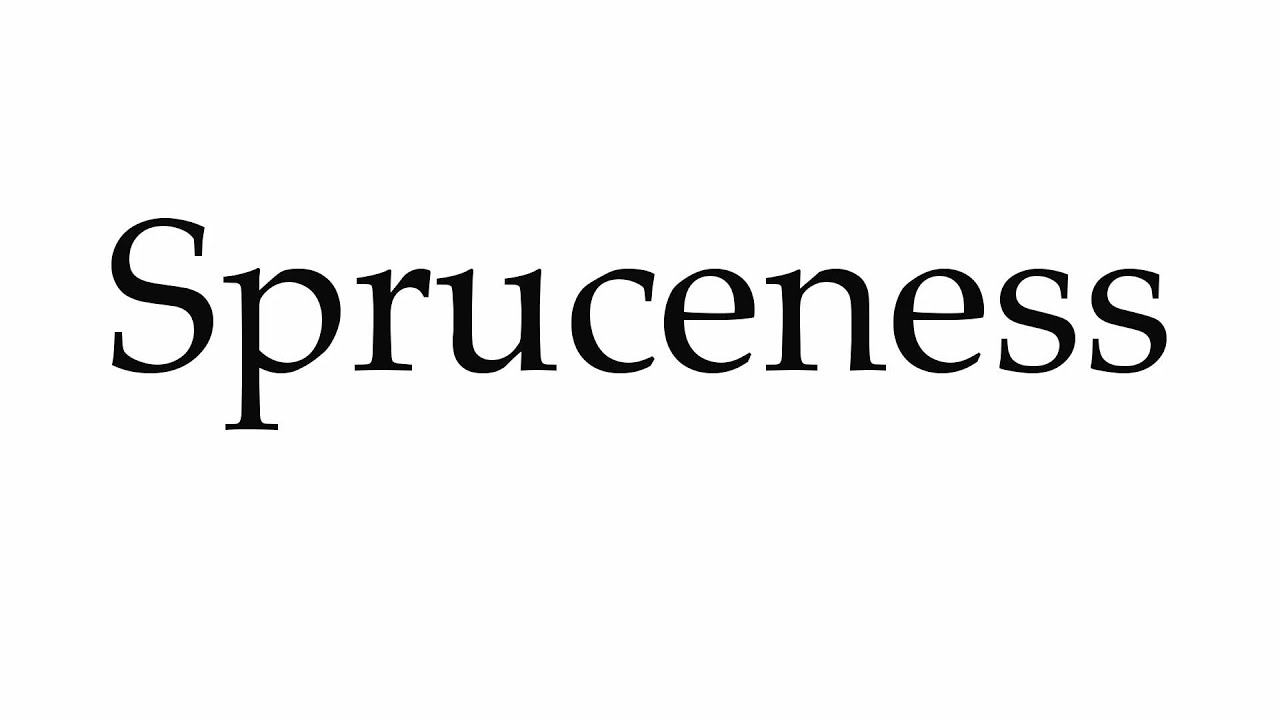 How to Pronounce Spruceness - YouTube