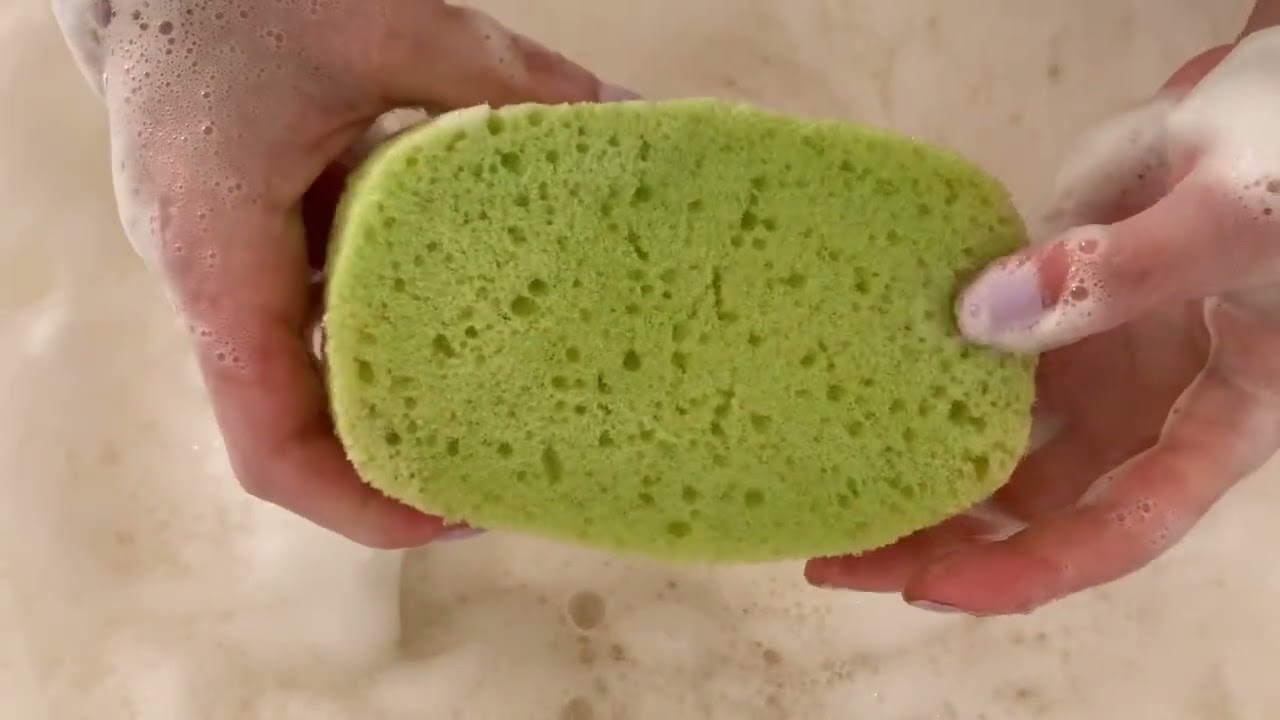 Antiseptic disinfectant and bath sponges asmr soapy sponge squeezes ...