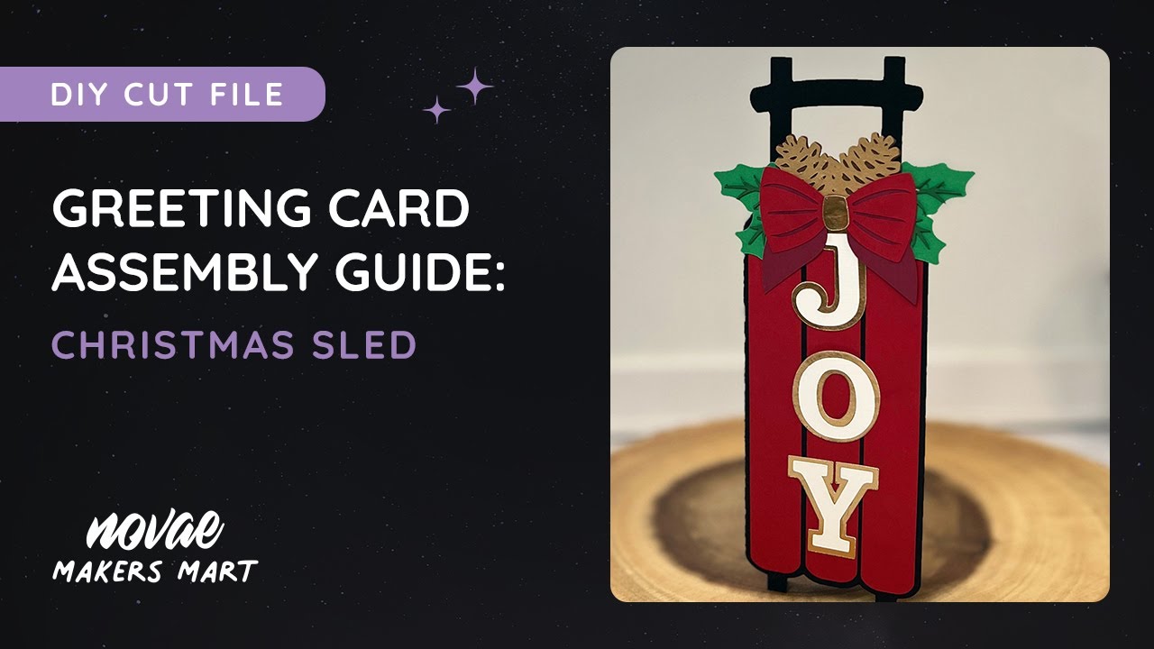 Christmas Sled Card | DIY Christmas Card Template - YouTube