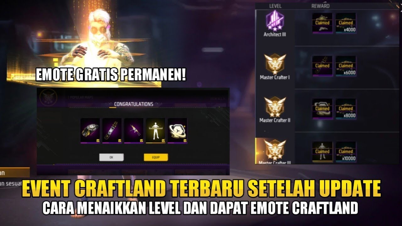 EVENT CRAFTLAND FF! CARA MENAIKAN EXP & LEVEL CRAFTLAND SAMPAI MASTER ...