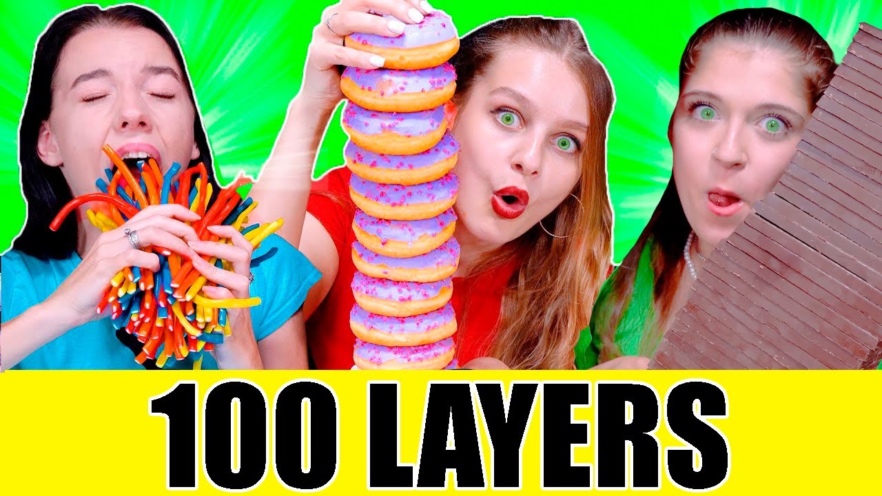 ASMR 100 Layers Food Challenge | Mukbang By LiLiBu