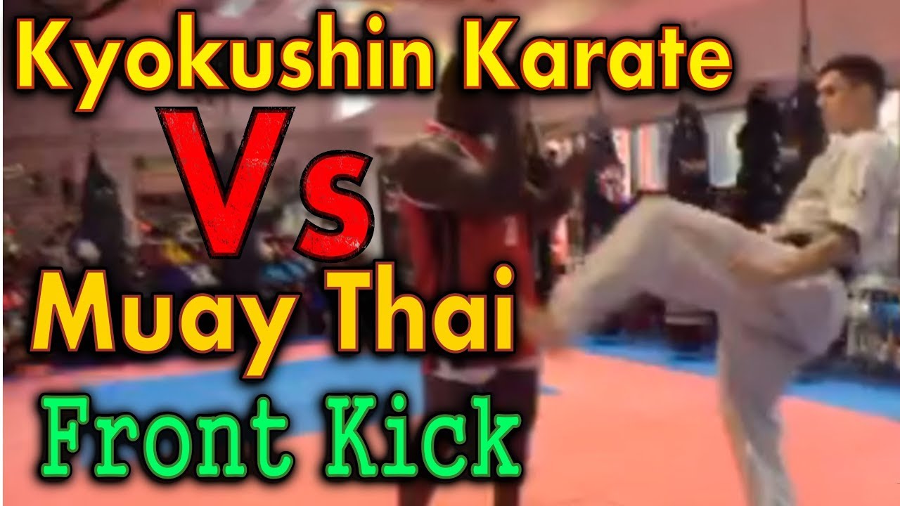 Kyokushin Karate vs Muay Thai - Front Kick - YouTube