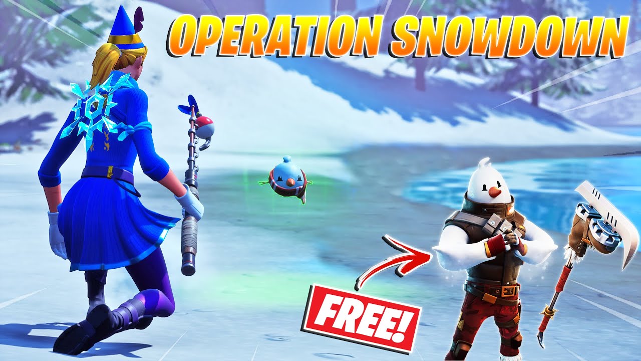 Get FREE Snowmando Skin & Toe Pick Pickaxe! Fortnite Catch a Snowy ...