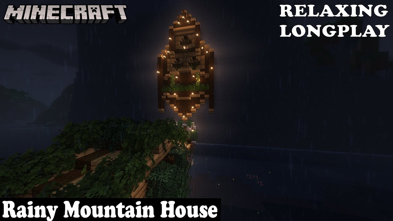 Minecraft Relaxing Longplay - Rainy - Cozy Mountain House (No ...
