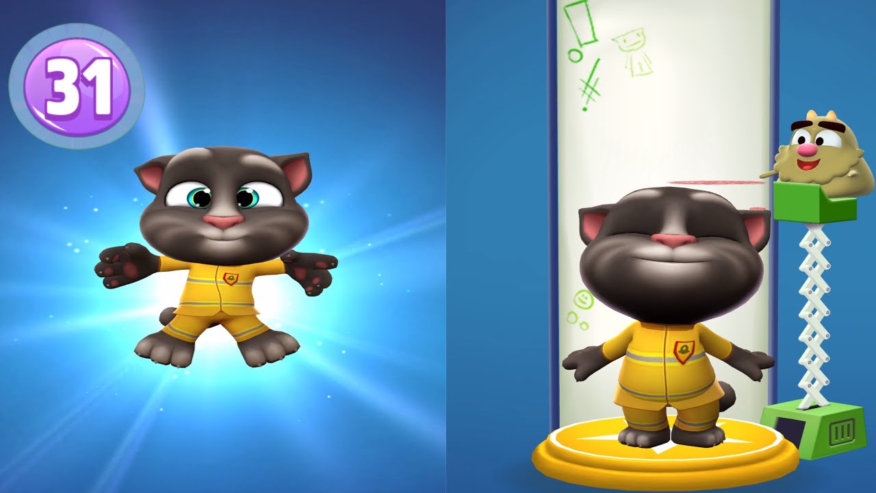 My Talking Tom 2 Level Up 31 Vs My Talking Tom 2 Firefighters ~ My ...