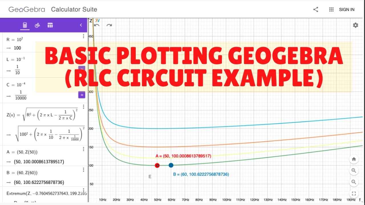 Grafik Rangkaian RLC Seri Geogebra - YouTube
