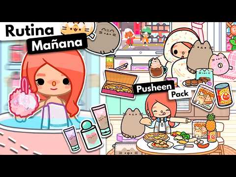 Rutina de mañana con PUSHEEN 🐱 | Compras, pizza y peli con manta! 🎬
