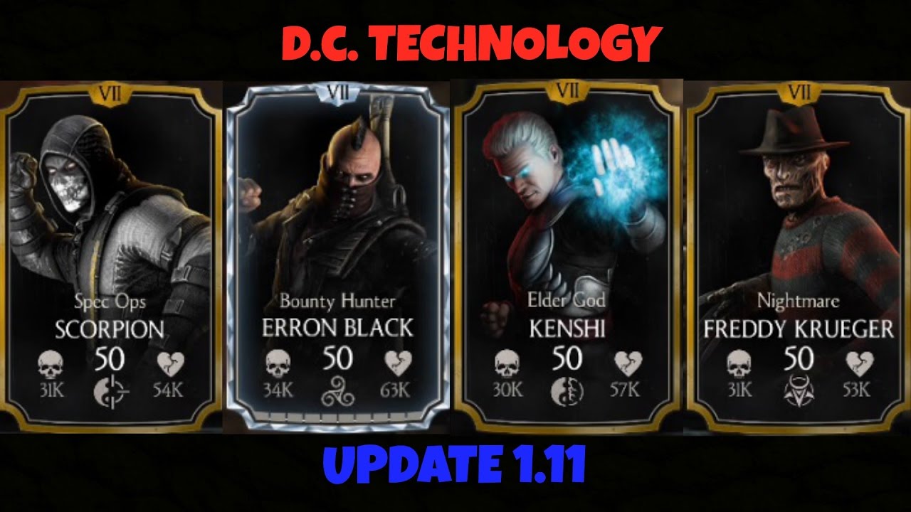 MKX MOBILE: ALL NEW CHARACTERS IN UPDATE 1.11 ! MAXED OUT ! - YouTube