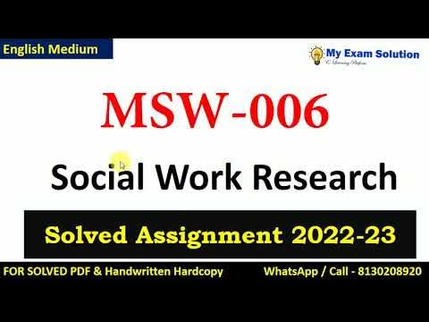 MSW 006 SOLVED ASSIGNMENT 2022-23 | English Medium | IGNOU Solved Assignment 2022-23 - YouTube